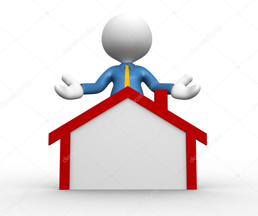 3d man with a house icon — Stock Photo © orlaimagen #62060815