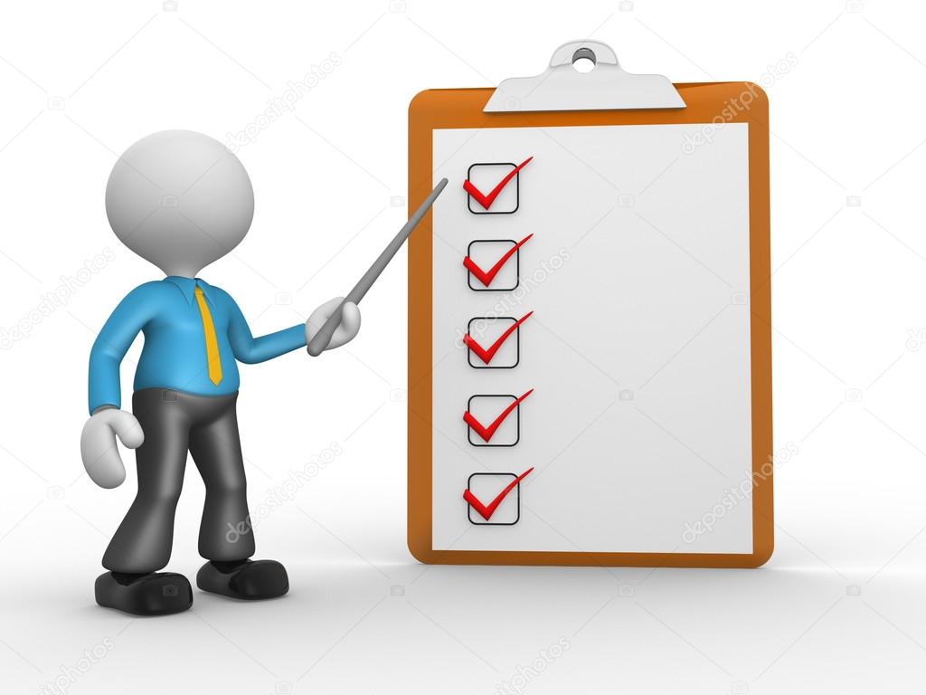 3d man with clipboard and checklist. — Stock Photo © orlaimagen #62060823