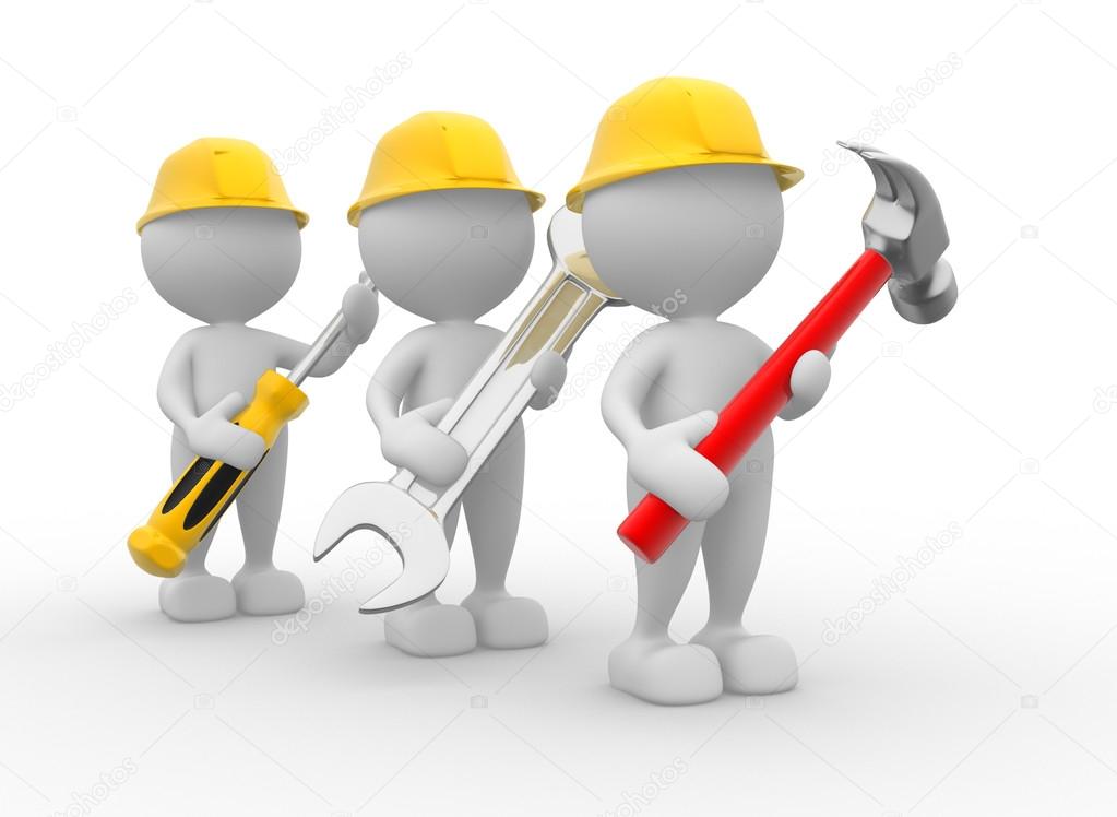 Personas con las herramientas en las manos: fotografía de stock ...