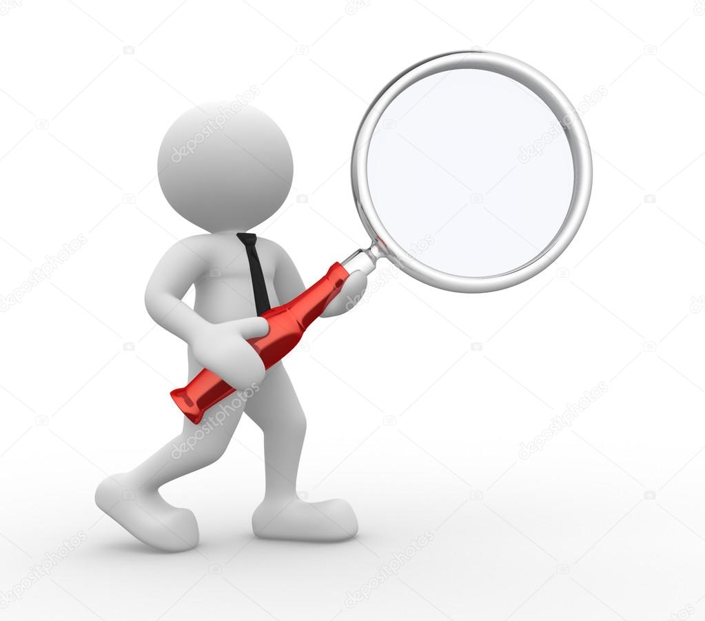 Hombre con una lupa — Foto de stock #62066495 © orlaimagen