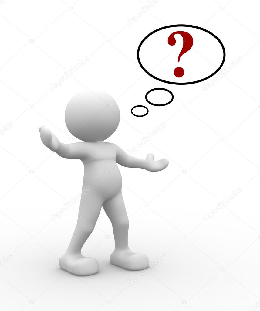 Man with red question mark in speech bubble Stock Photo by ©orlaimagen ...