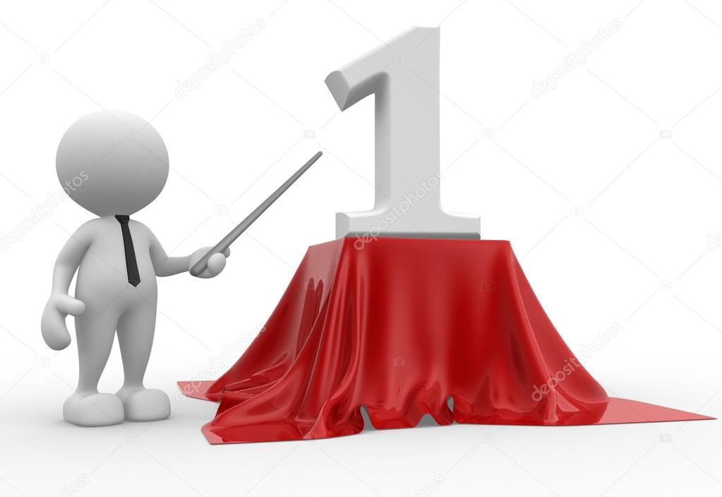 Man with number 1 — Stock Photo © orlaimagen #62067619