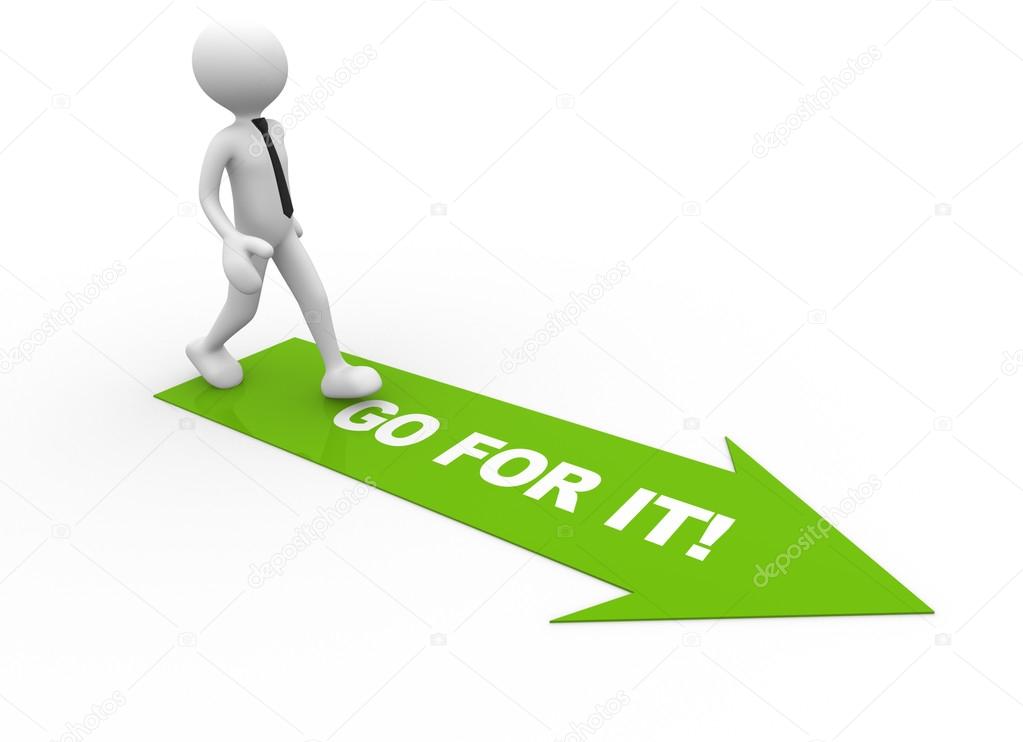 Person and an arrow with text DO FOR IT Stock Photo by ©orlaimagen 92691366