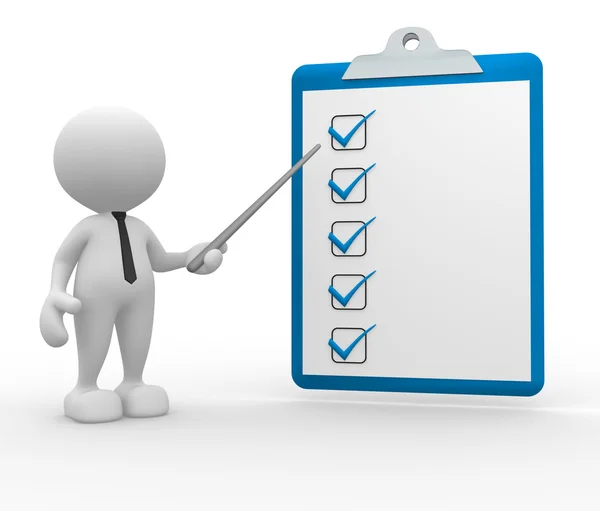 3d man with clipboard and checklist. — Stock Photo © orlaimagen #62060081