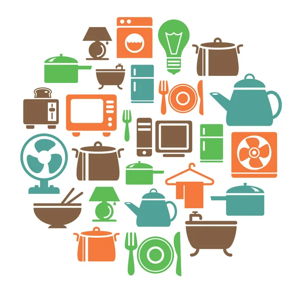 Houseware Icons in Heart Shape — Stock Vector © godfather744431 #52704339