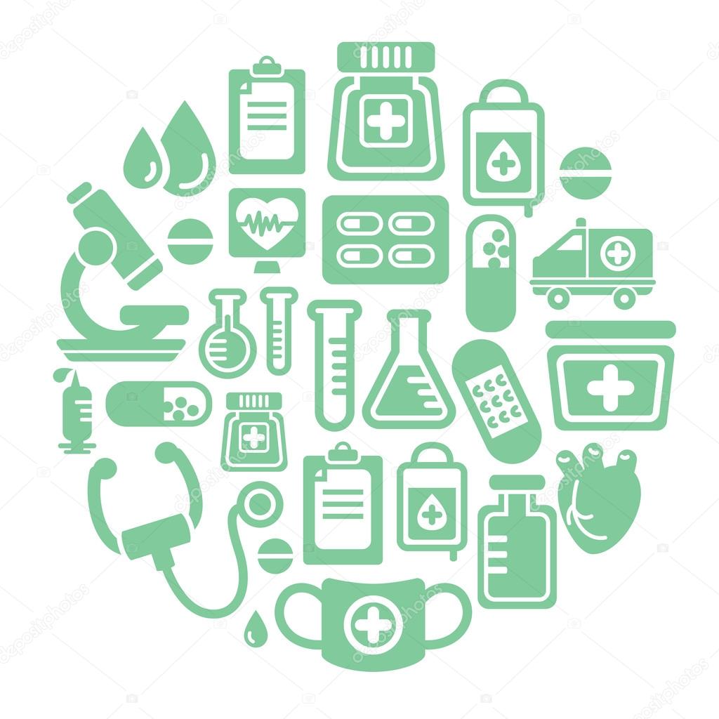 Medical Icons in Circle Shape Stock Vector Image by ©godfather744431 ...