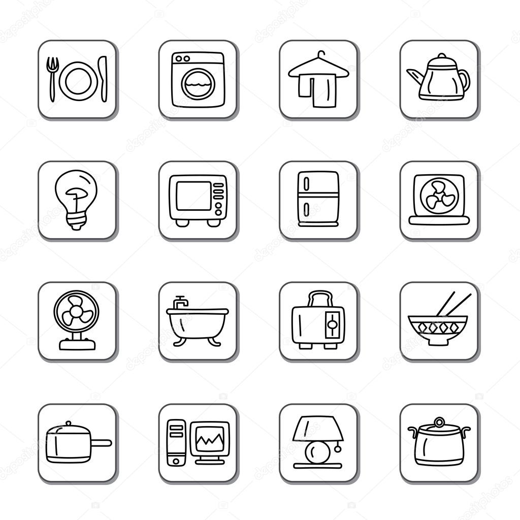 Houseware Doodle Icons — Stock Vector © godfather744431 #54090293