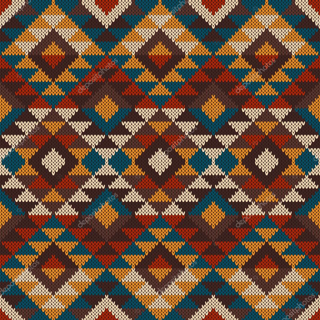 Traditional Tribal Aztec seamless pattern on the wool knitted texture ... Traditional Tribal Aztec seamless pattern on the wool knitted texture ...