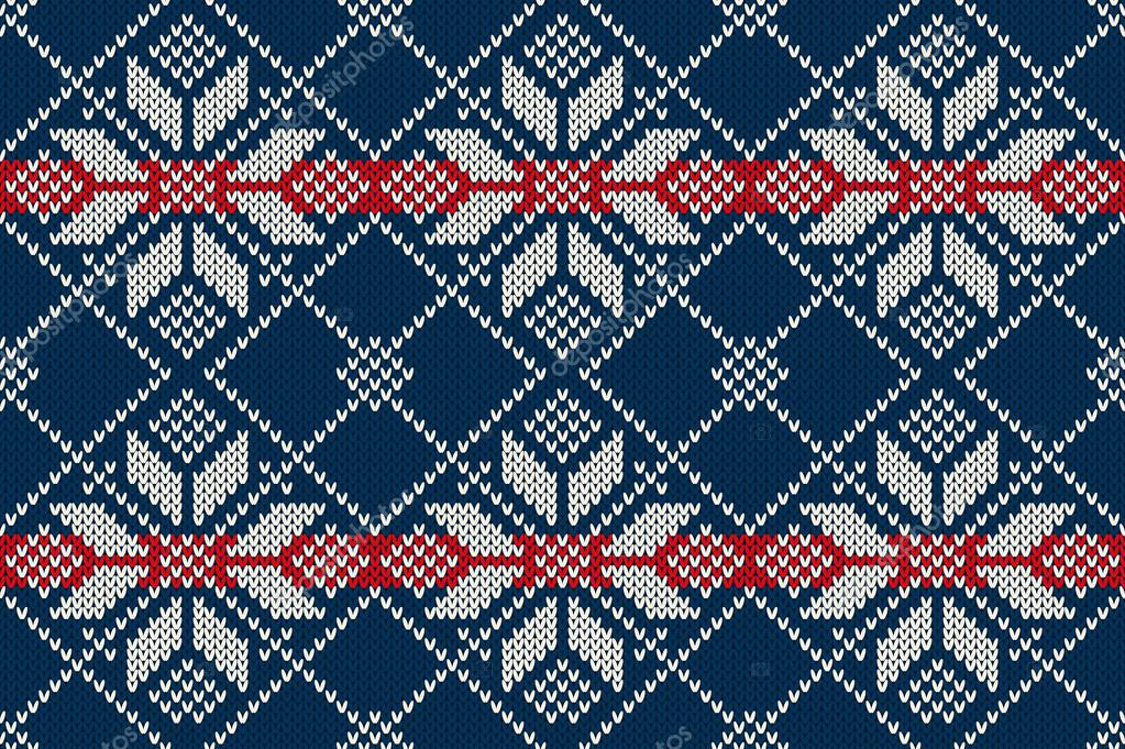 Seamless Knitting Pattern. Winter Holiday Sweater Design — Stock Vector ...