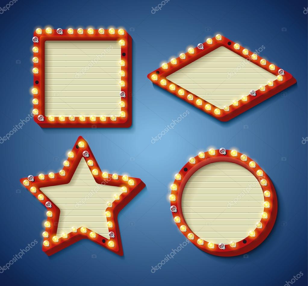 Signs with glowing lamps Stock Vector Image by ©andrewvec #98331216