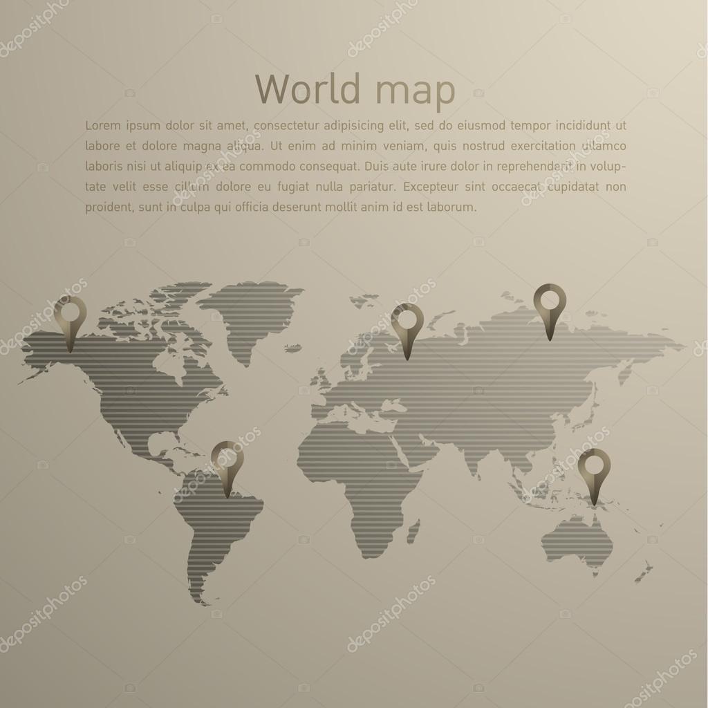Mapa del mundo del vector Vector de stock #71191099 de ©ilovecoffeedesign