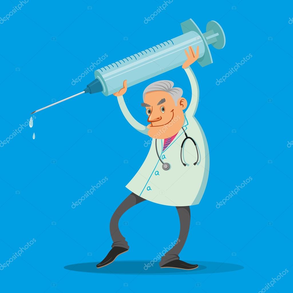 Cartoon Doctors With Needles