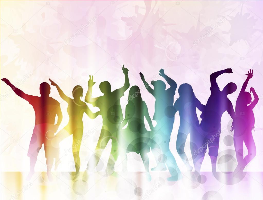 Dancing people silhouettes with background Stock Vector by ©eobrazy ...