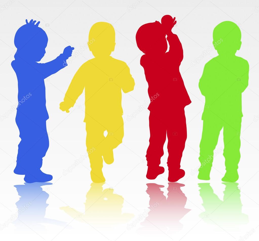 niños siluetas color 2023