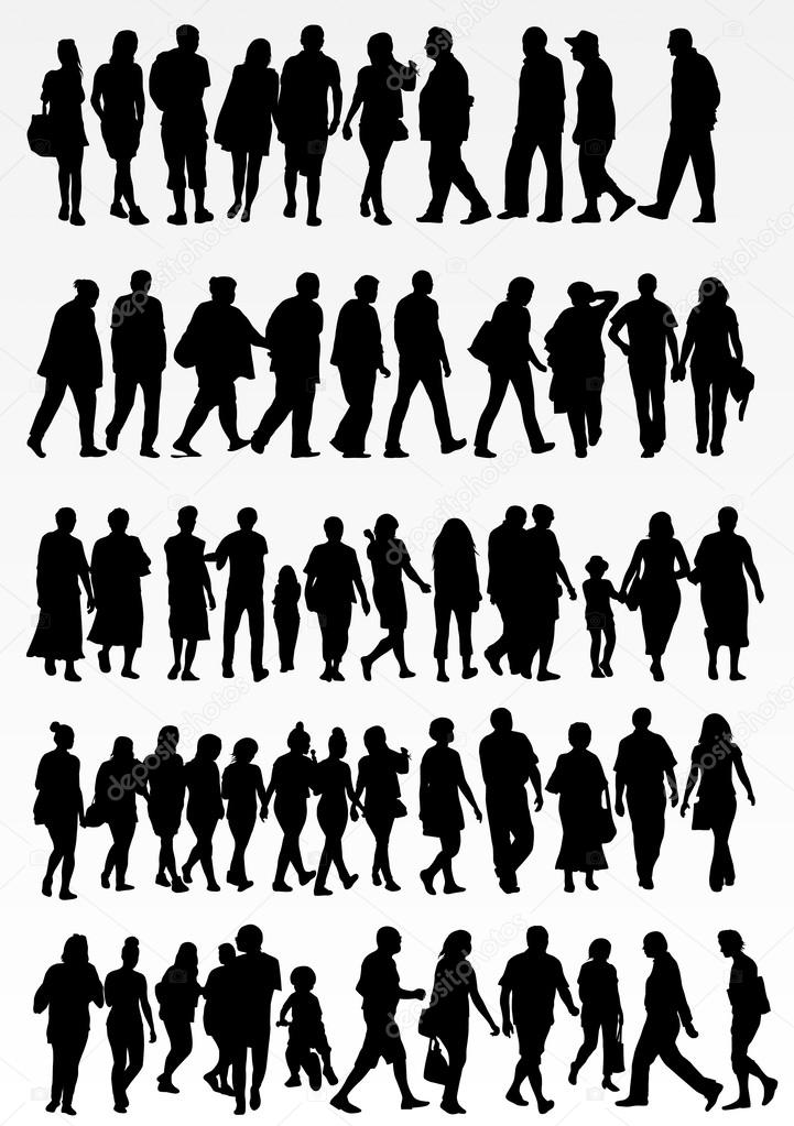 collezione di sagome di persone — Vettoriali Stock © eobrazy #62721699