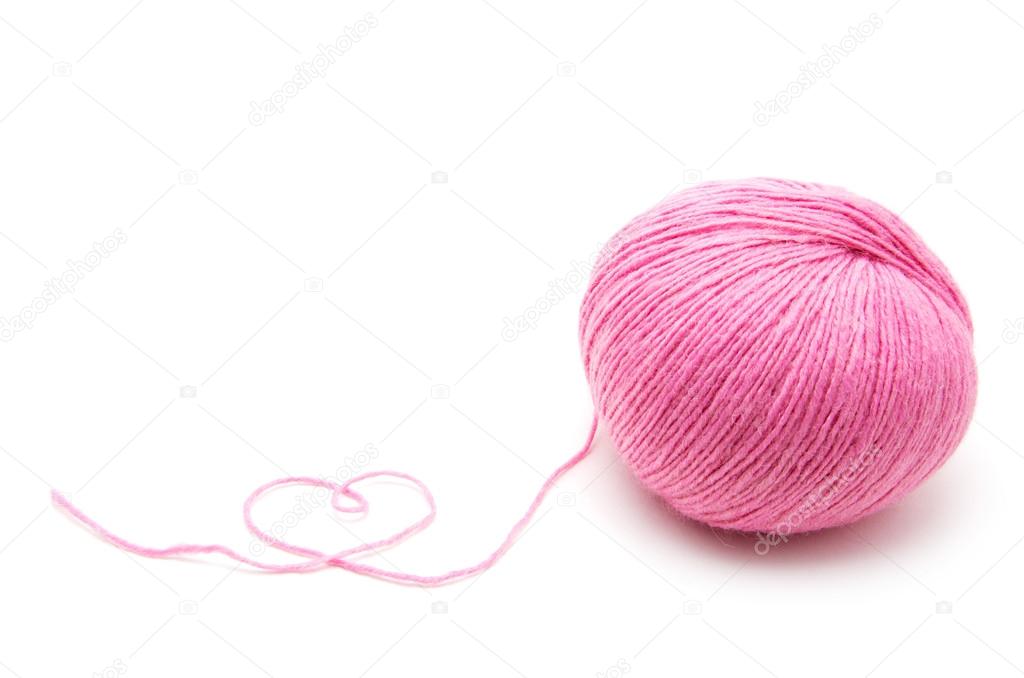 Pink Yarn Ball on white background Stock Photo by ©NataliiaK 69588375