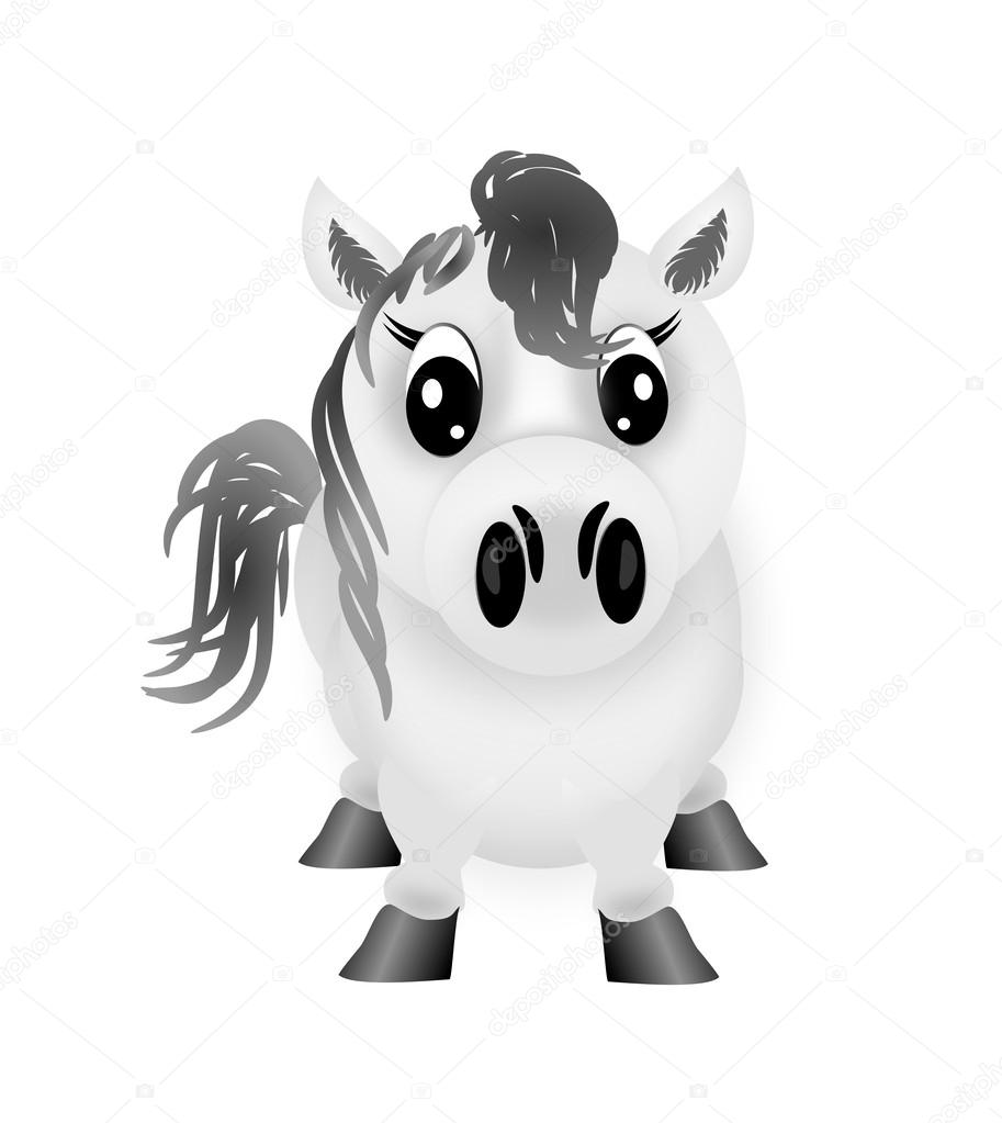 Small white pony — Stock Photo © sidliks #59993003