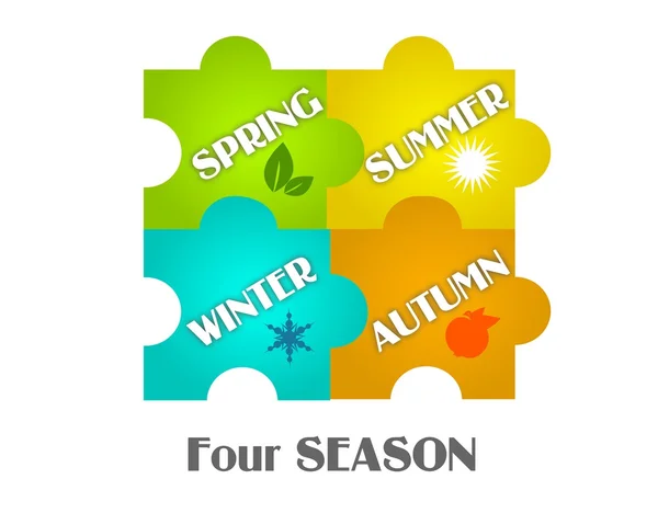 Four season puzzle - Stock Image - Everypixel