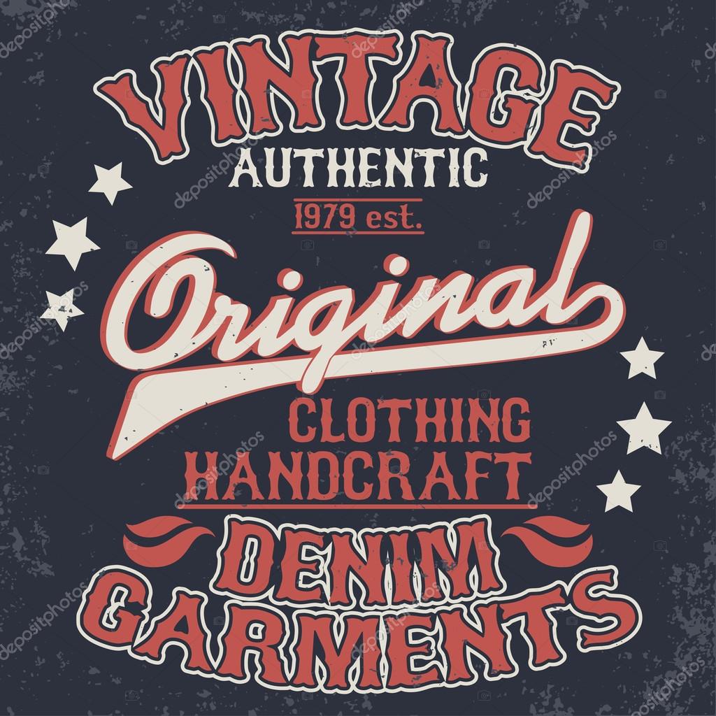 Tipografía de mezclilla, gráficos de camisetas 2025