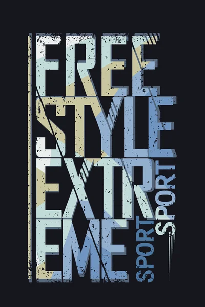 Extreme sport freestyle Typography label - Stock Image - Everypixel