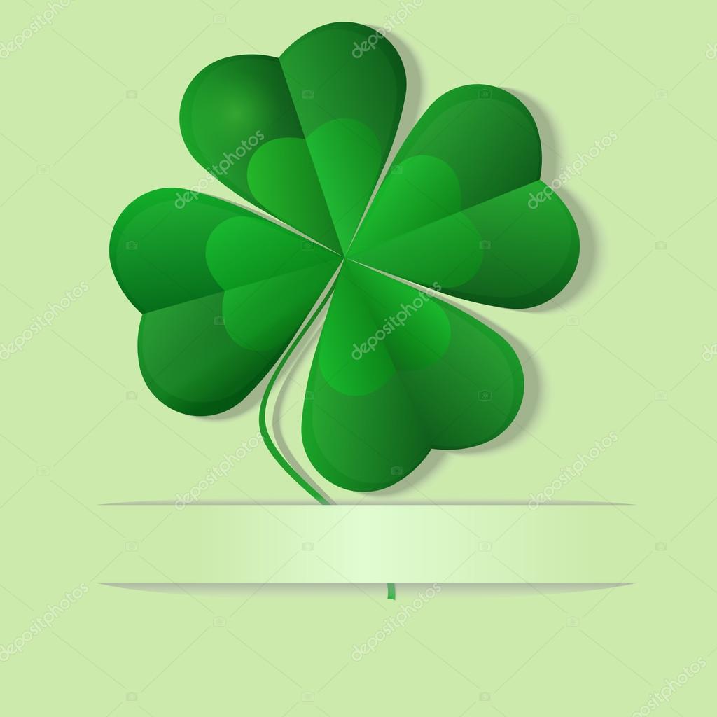 Trébol verde, trébol de cuatro hojas, ilustración vectorial Vector de ...