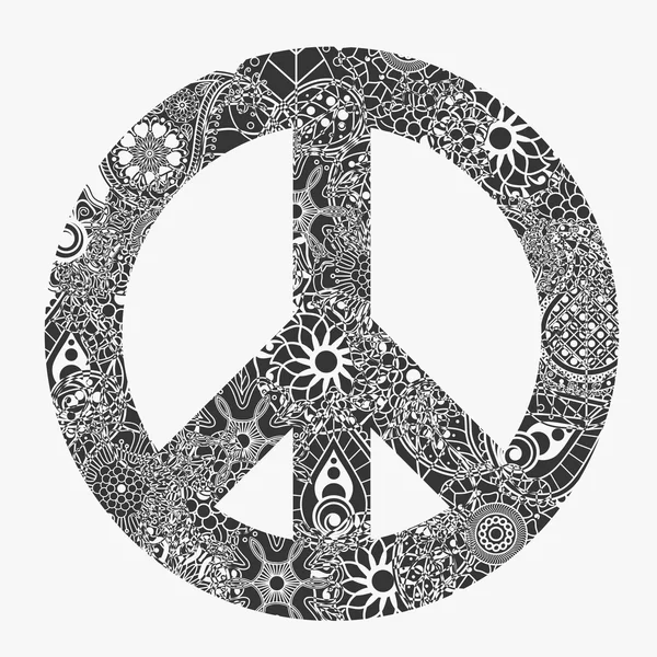 Images: peace sign tattoo cover up | Peace Sign, Zentangle black symbol ...