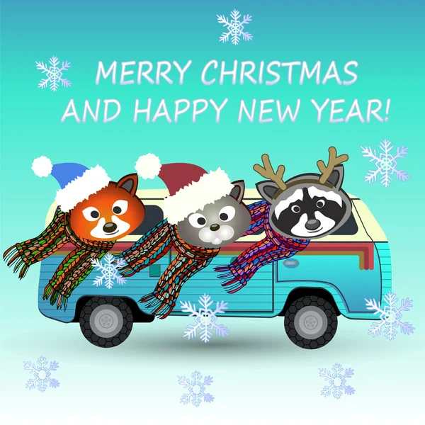 Merry christmas bus, Royalty-free Merry christmas bus Vector Images ...