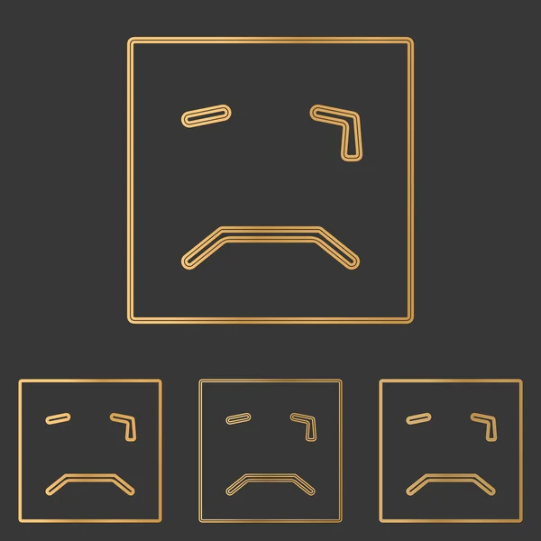 Golden sad face logo design set Stock Vector Image by ©davidzydd #90115970