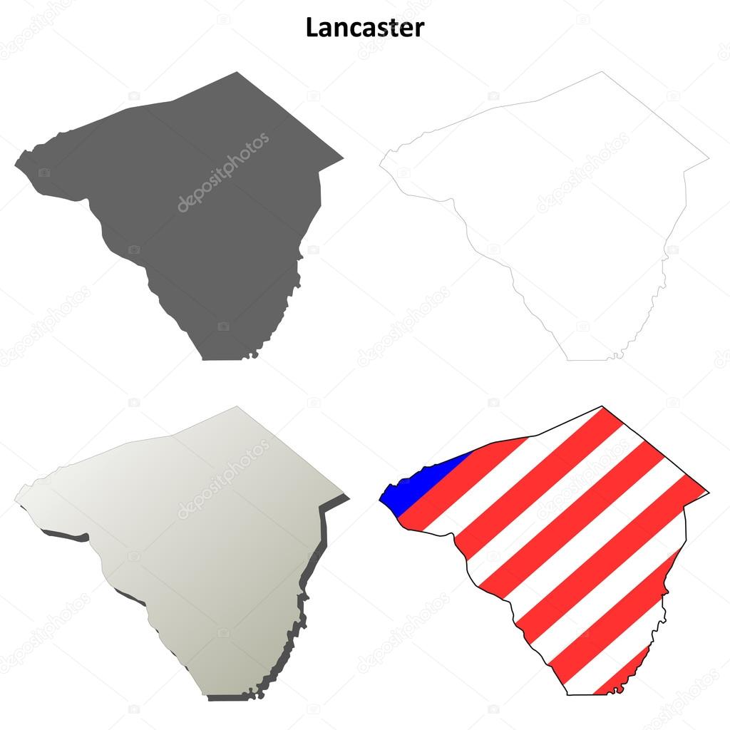 Lancaster County, Pennsylvania outline map set Stock Vector Image by ...