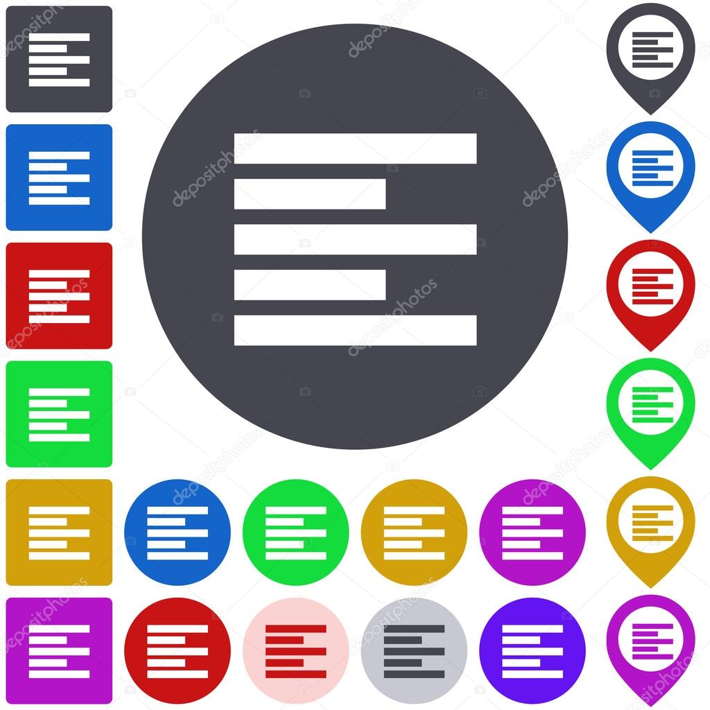 Left align icon, button, symbol set Stock Vector by ©davidzydd 109410398