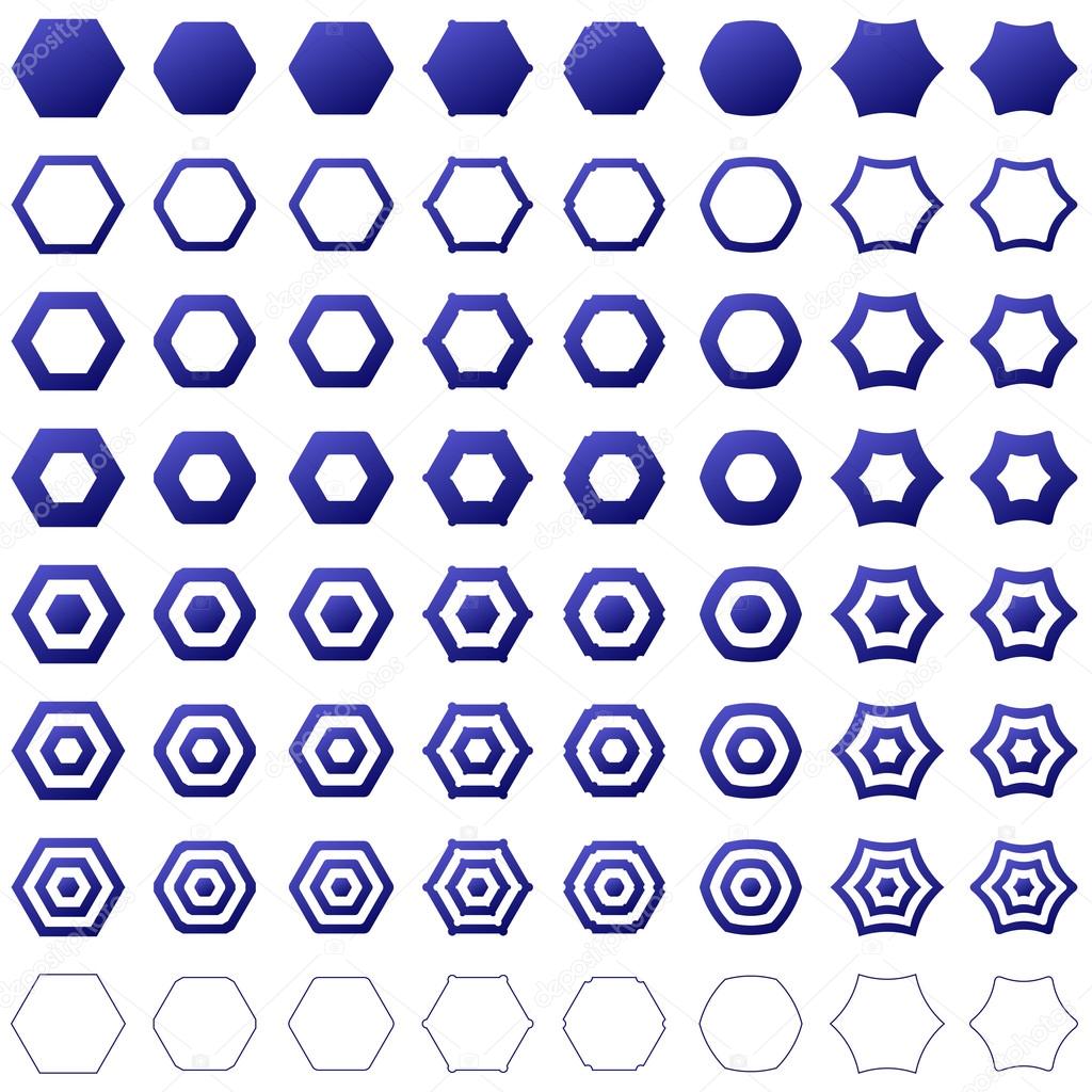 Hexagon set Stock Vector by ©davidzydd 53907859
