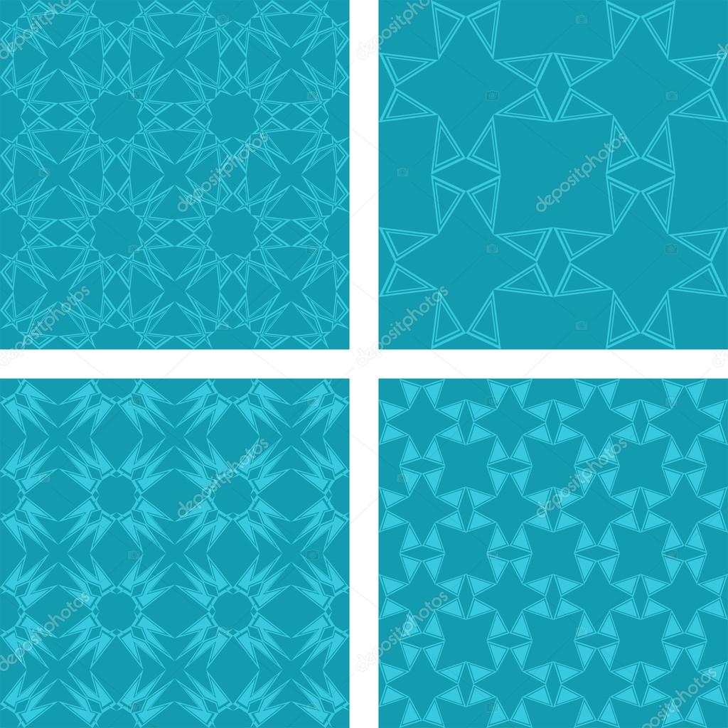 Teal seamless wallpaper set — Stock Vector © davidzydd #53908825