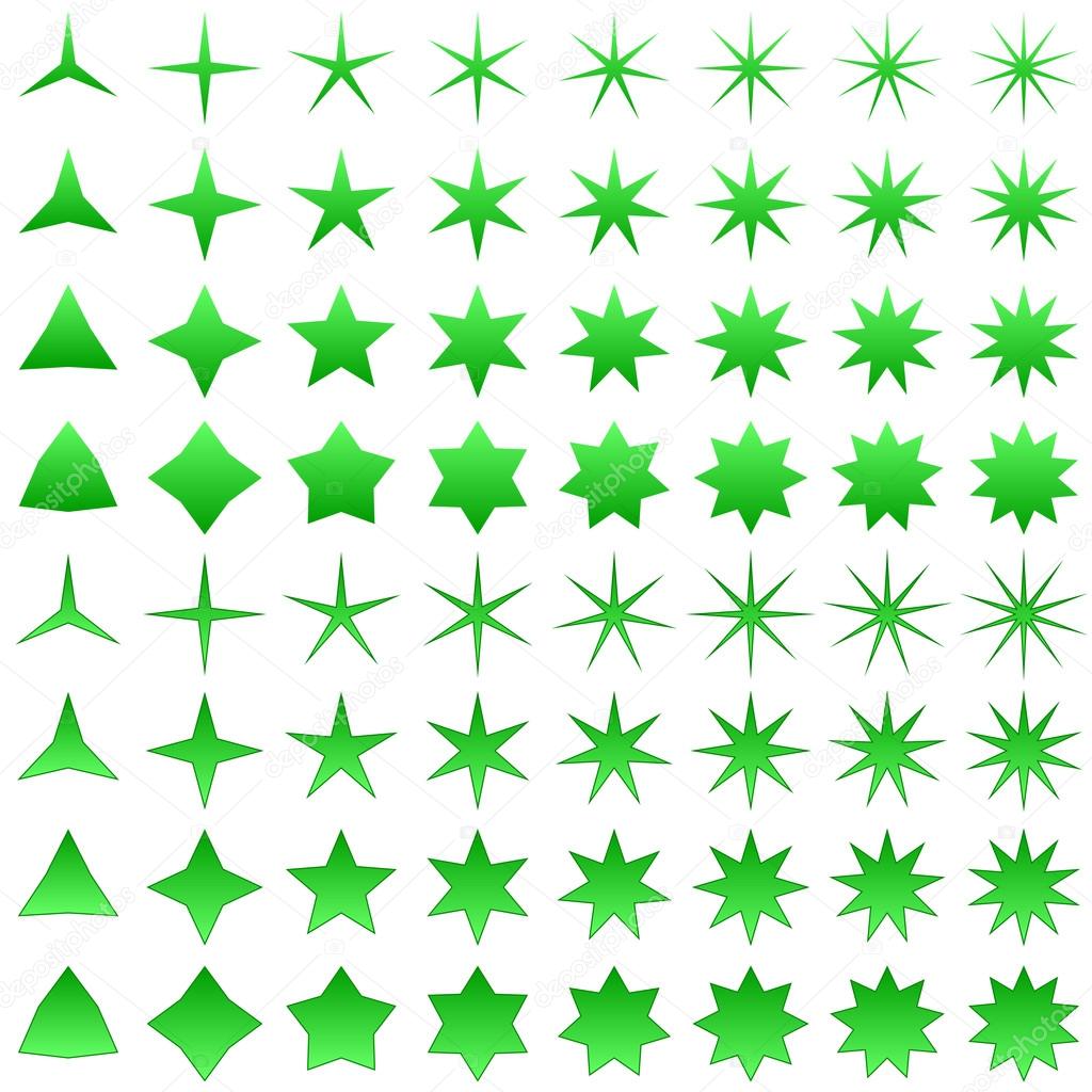 Green star collection Stock Vector Image by ©davidzydd #53909027