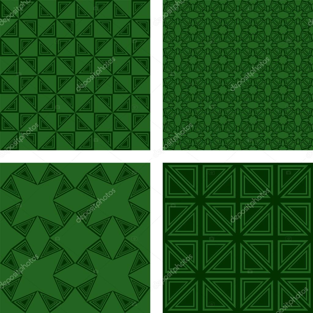Green seamless triangle pattern set — Stock Vector © davidzydd #53909099