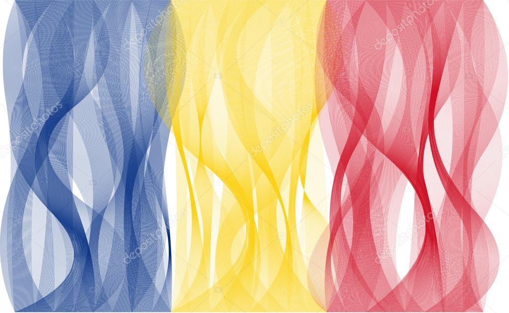 Wave line flag of Romania — Stock Vector © davidzydd #53910211