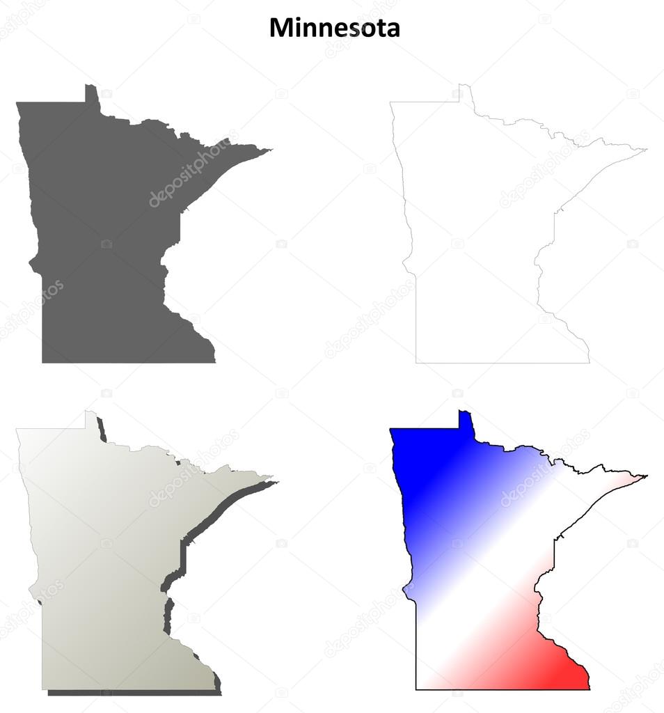 Minnesota Esquema Mapa Conjunto Vector De Stock Por ©davidzydd 53910559