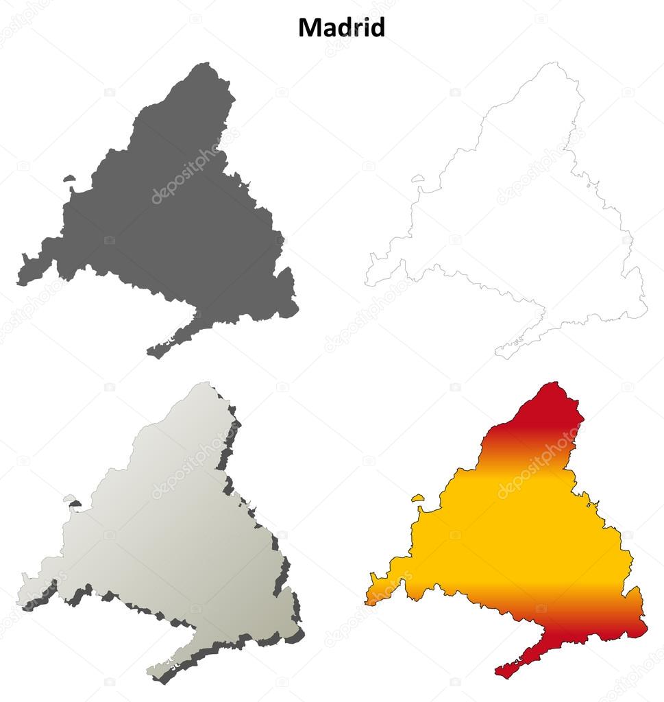 Madrid blank detailed outline map set Stock Vector by ©davidzydd 59456883
