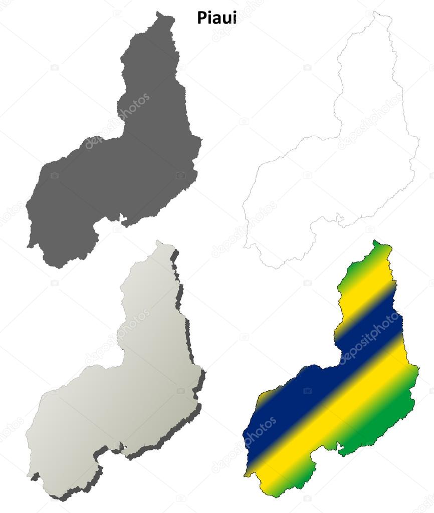 Piaui blank outline map set Stock Vector by ©davidzydd 89390980