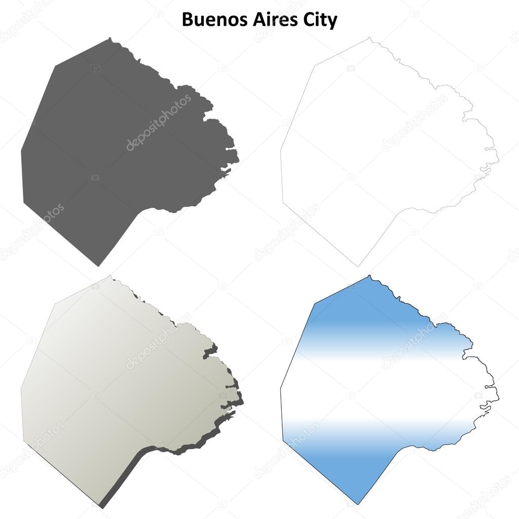 Conjunto de planos en blanco de la ciudad de Buenos Aires Vector de ...