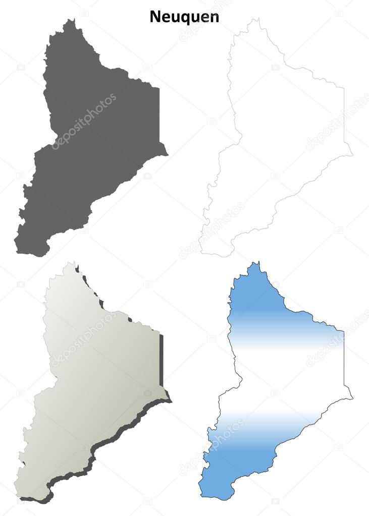 Neuquén Contorno En Blanco Mapa Conjunto Vector De Stock Por ©davidzydd