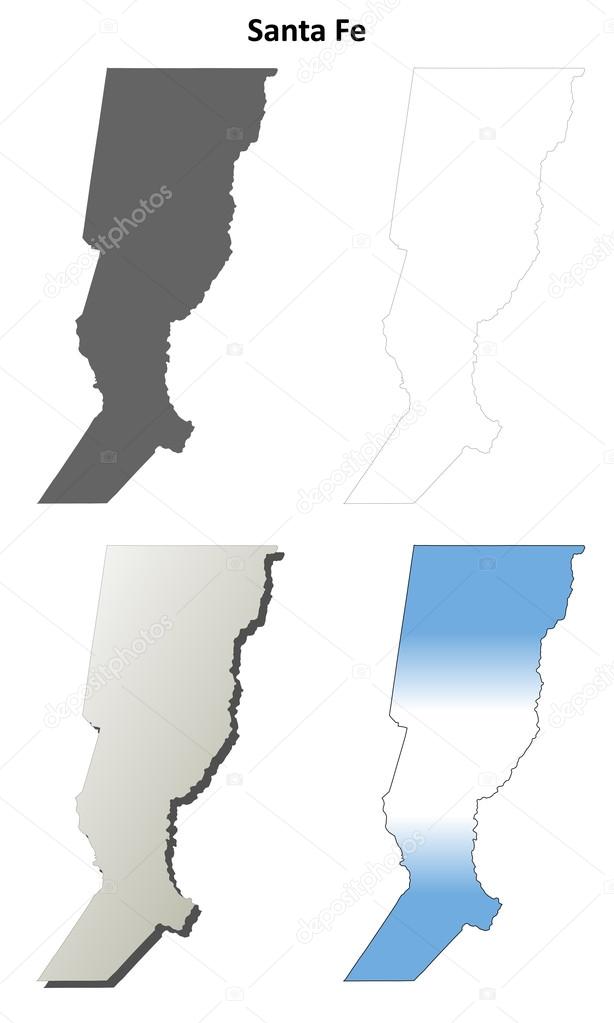 Conjunto De Mapas En Blanco De Santa Fe Vector Gráfico Vectorial