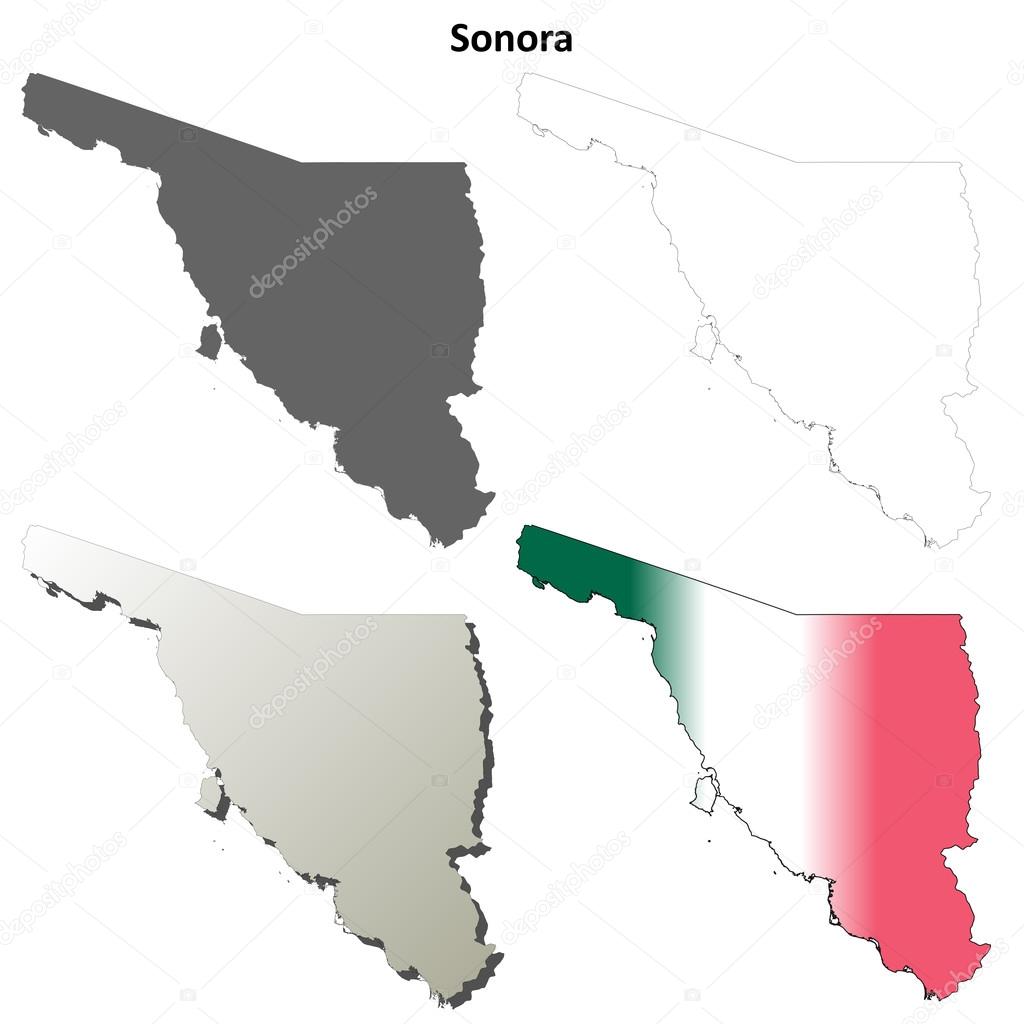 Esquema Sonora, Sonora Mexico, Mapa En Blanco, Viajes, Provincia Stock ...