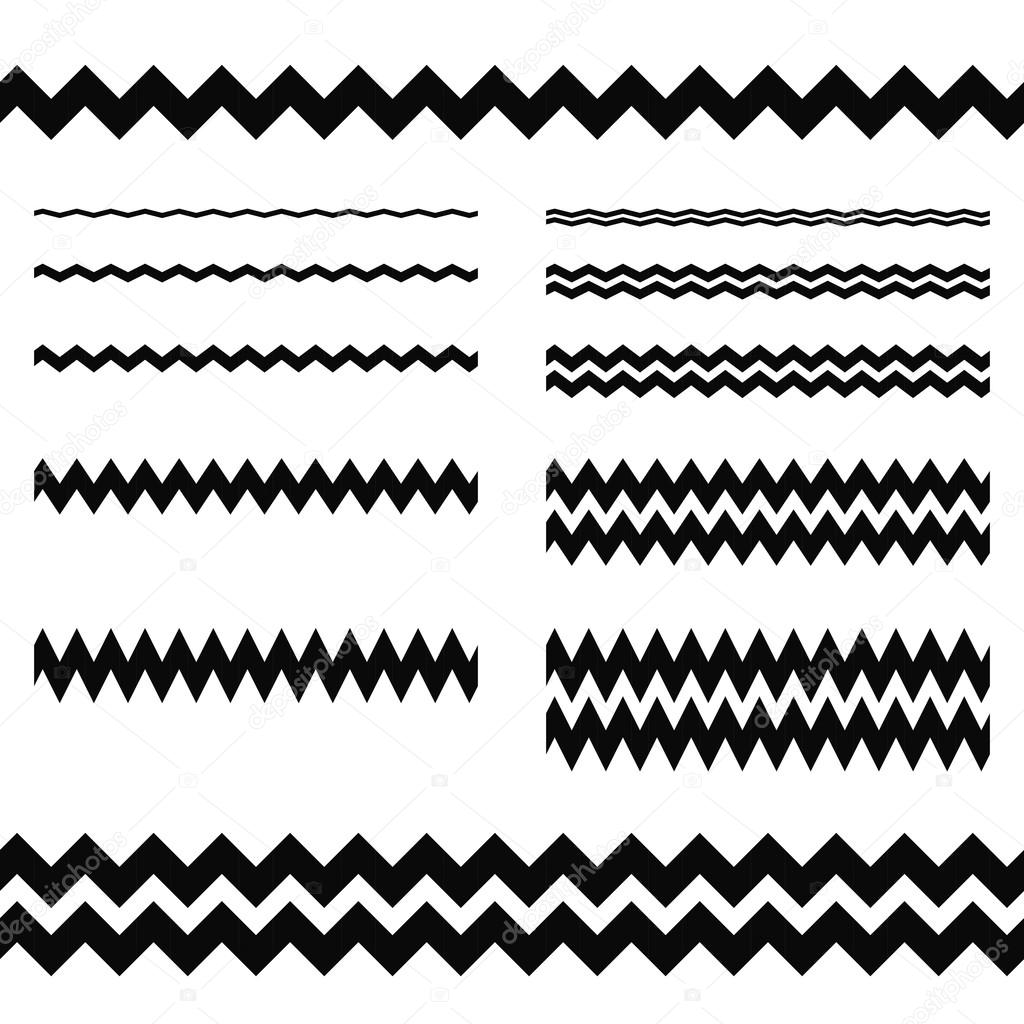 Graphic design elements - zigzag line divider set — Stock Vector © davidzydd #92572382