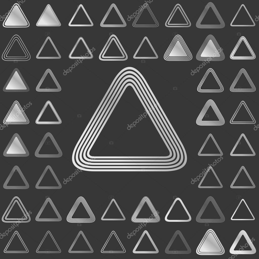 Silver line triangle icon design set — Stock Vector © davidzydd #93074432