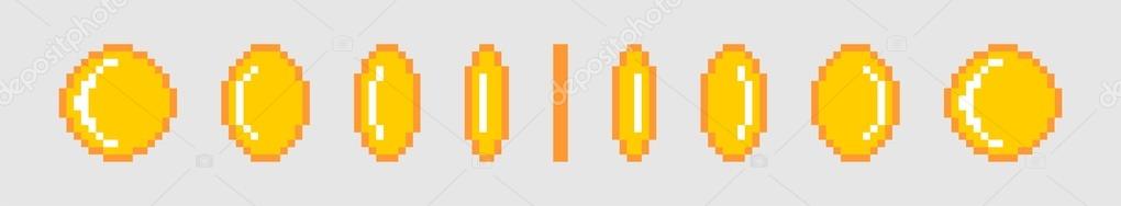 Coin's Animation (pixel-art) — Stock Vector © HAFFING #91359392