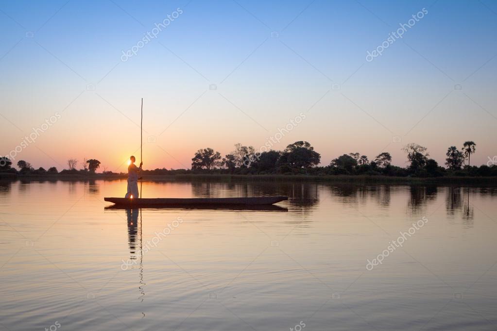 Mokoro at sunset Stock Photo by ©2630ben 100872584