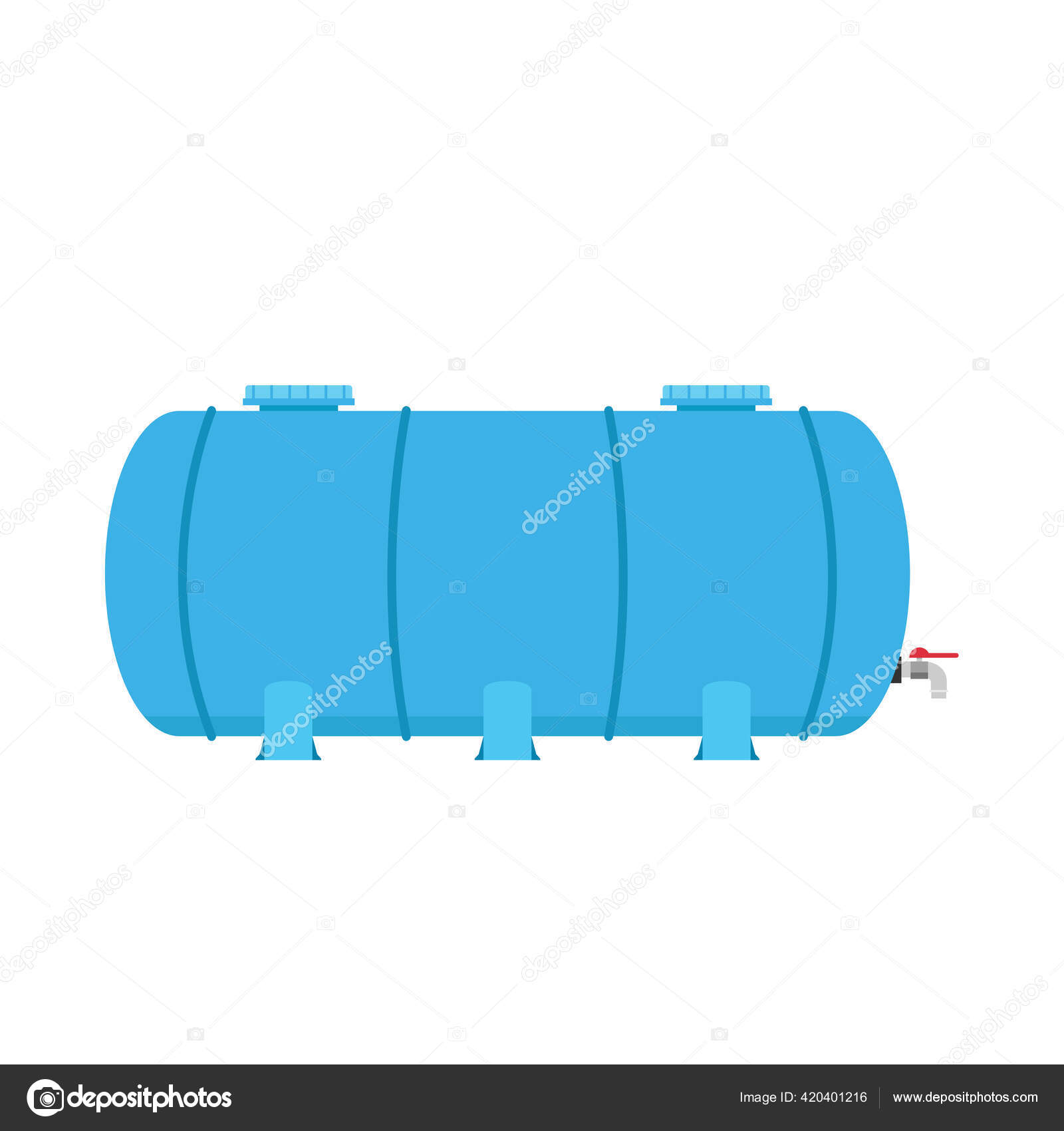 Vector Tanque Agua Tanque Agua Sobre Fondo Blanco Vector Grifo Vector ...