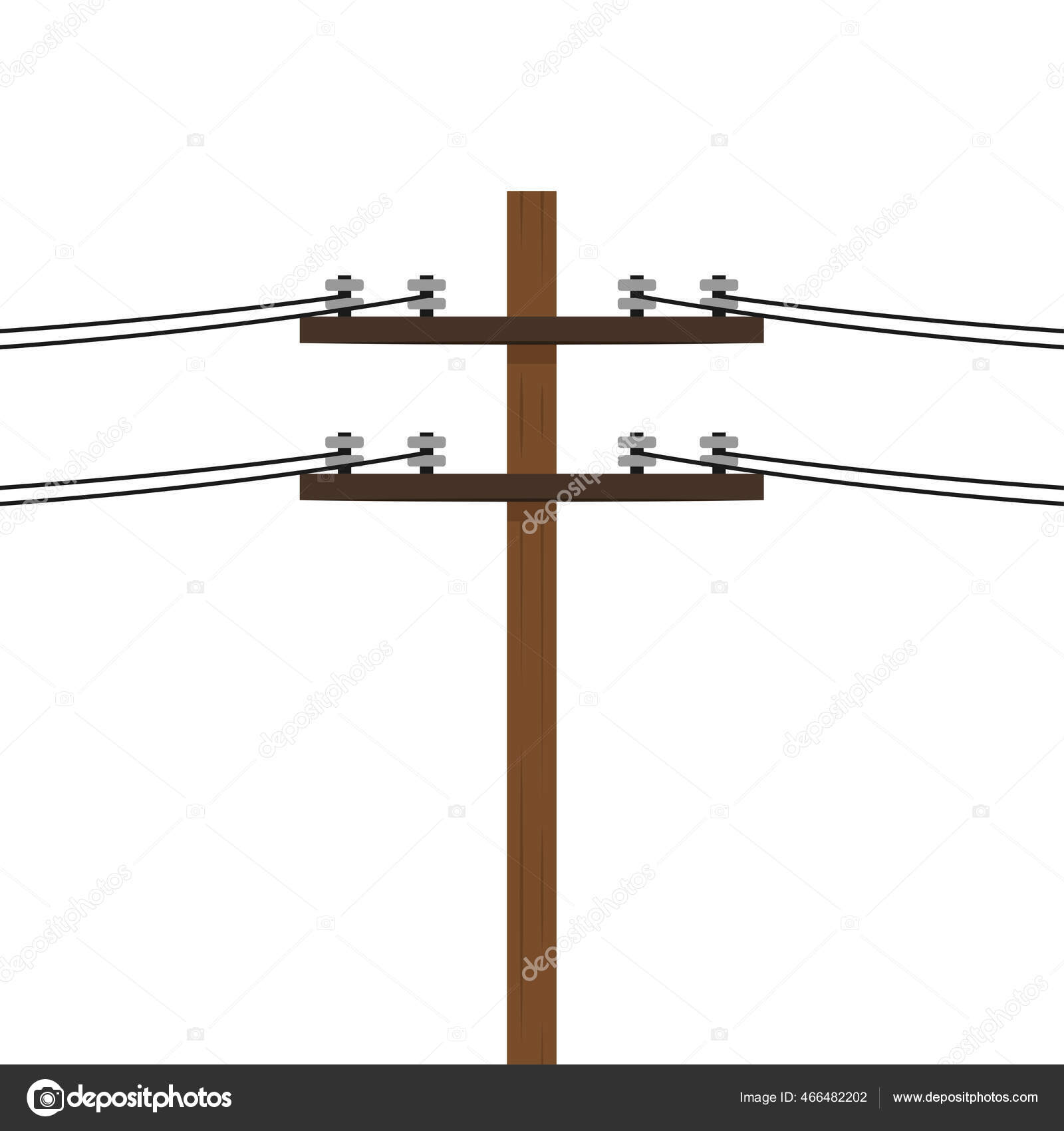 Electric Pole Vector Electric Pole White Background Free Space Text ...