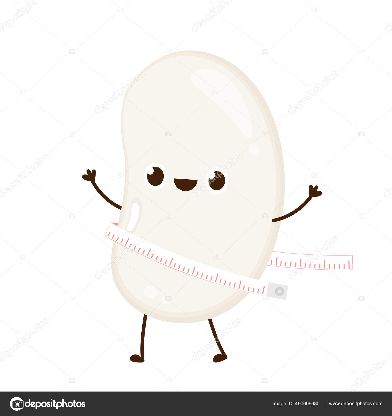 White Kidney Beans Character Design White Kidney Beans Vector Stock ...
