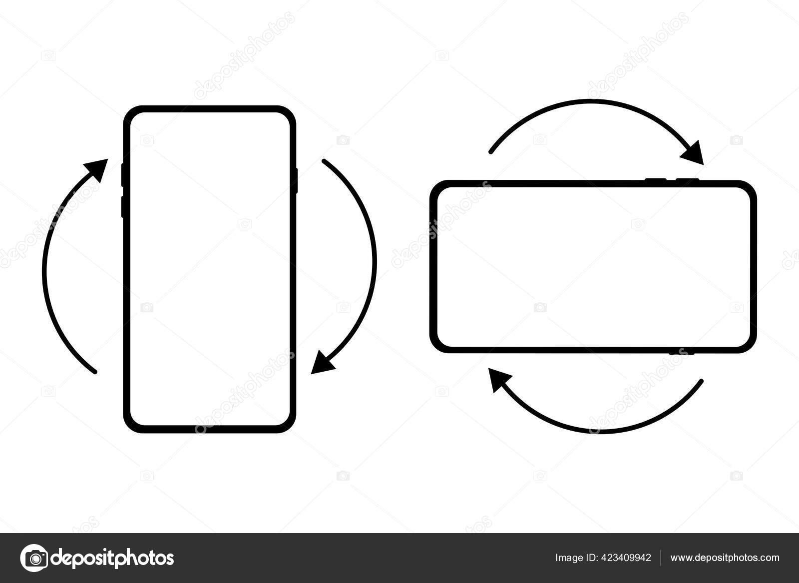 Vector Rotate Phone Icon Rotation Tilt Sign Device Smartphone Button ...